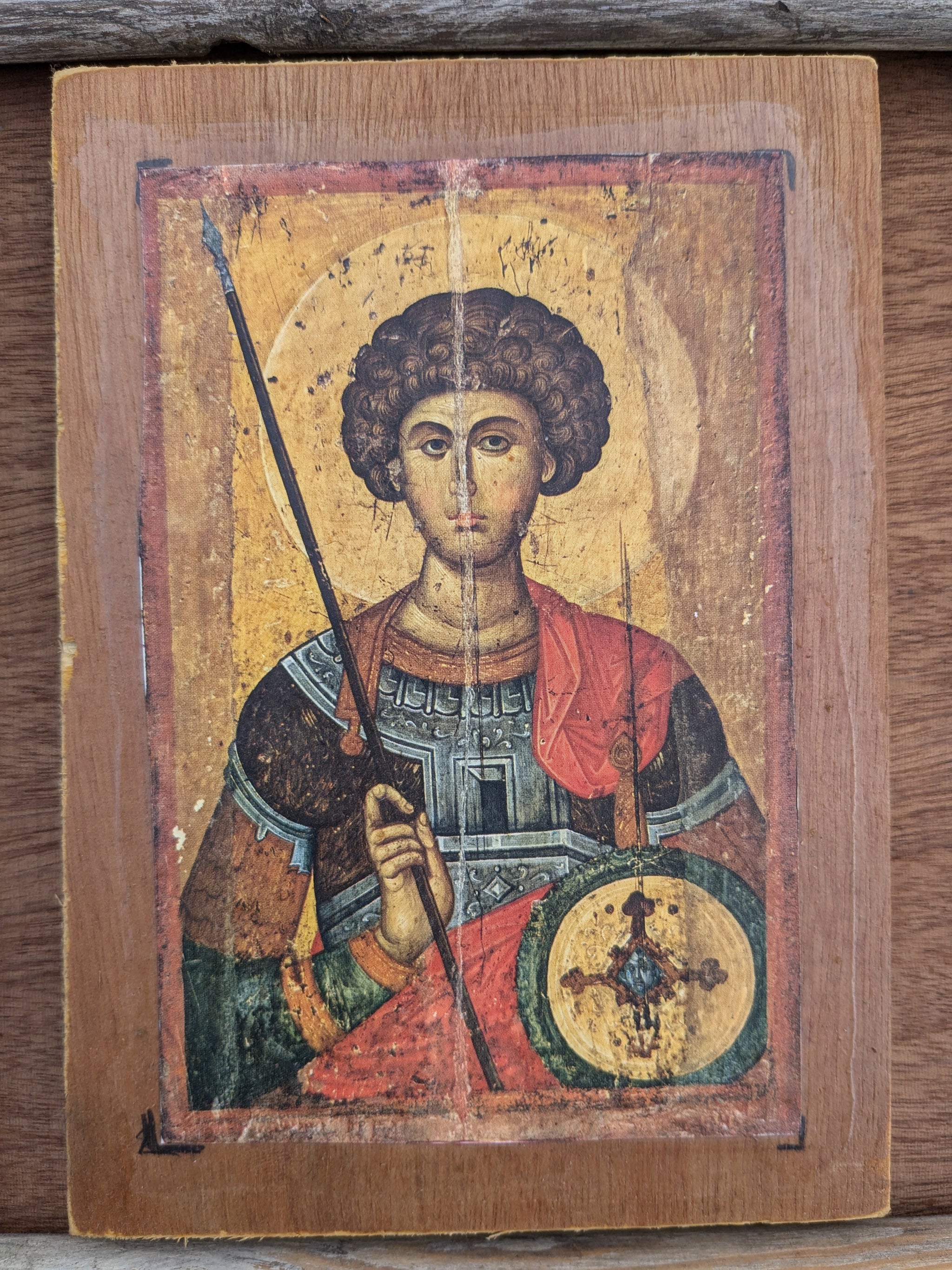 Saint George icon, Original Mixed Media Christian Art | Simon Lee ...